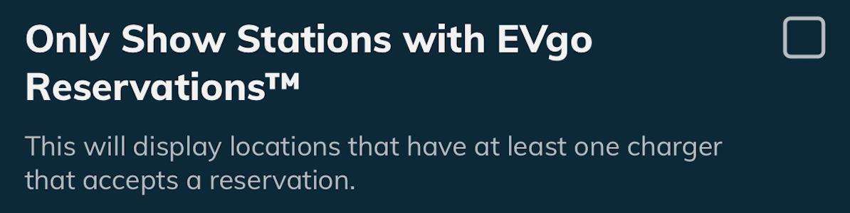 Guide to EVgo map filters – EVgo