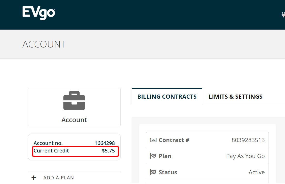 Review your Charging Credits – EVgo